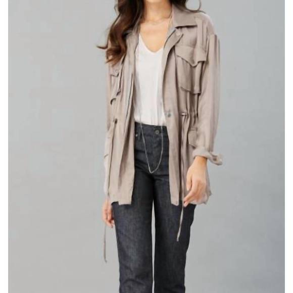 Lola & Sophie | Jackets & Coats | New Lola Sophie J2279 Lightweight Satin Utility Jacket In ...